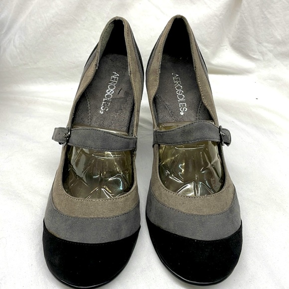 AEROSOLES | Shoes | New Aerosols Tri Color Faux Suede Heels Ladies Sz ...